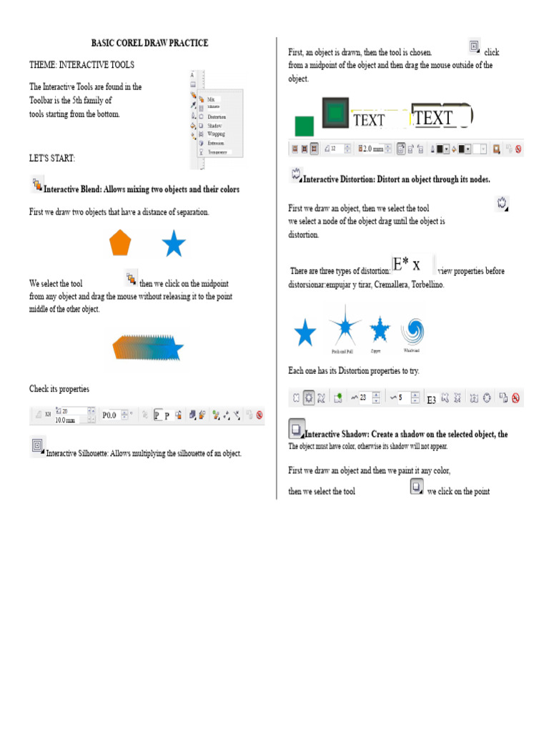 Corel Draw Interactive Tools Guide | PDF