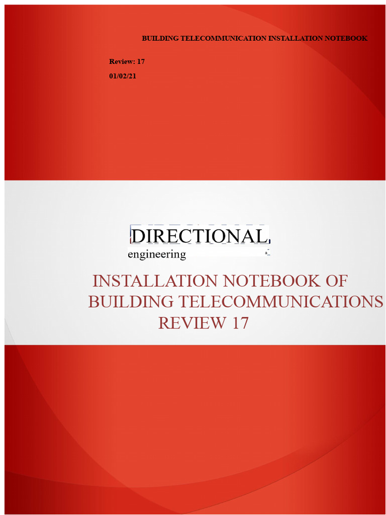 Building Telecommunications Installation Notebook - Directional ...
