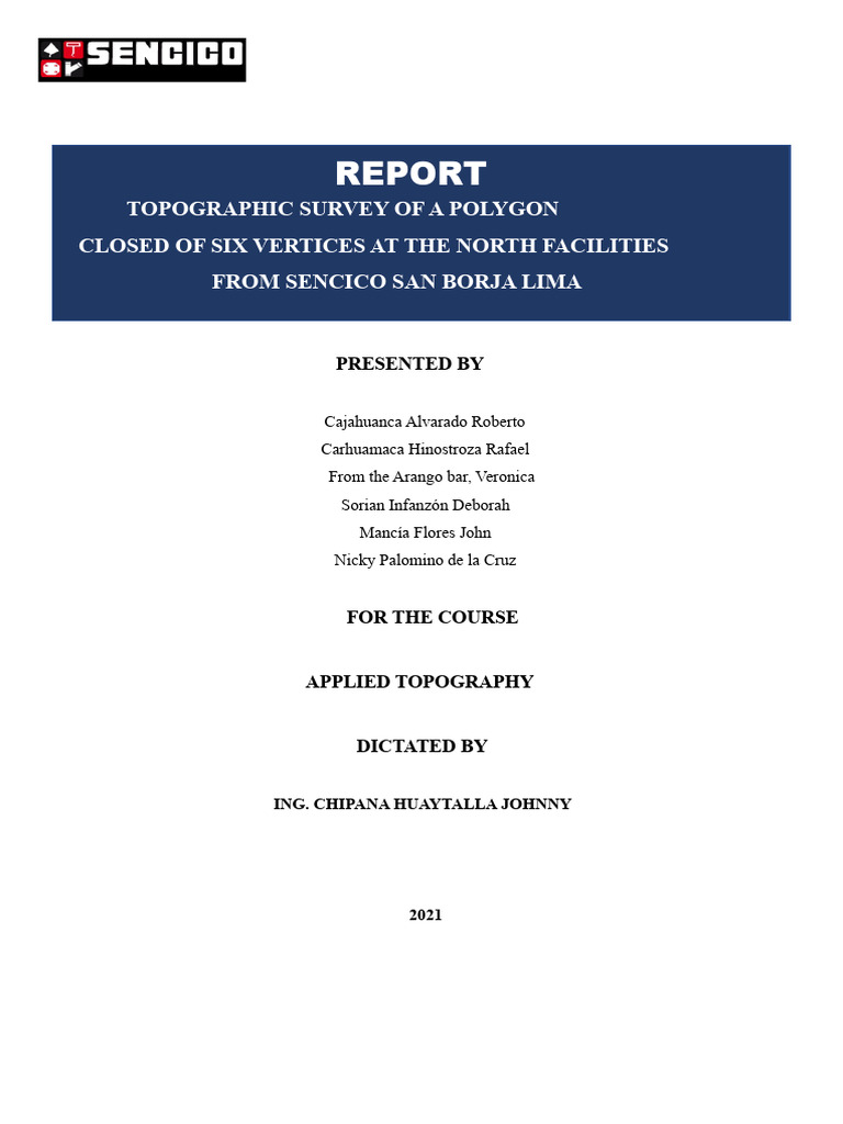 Topographic Report Sencico July | PDF | Surveying | Topography