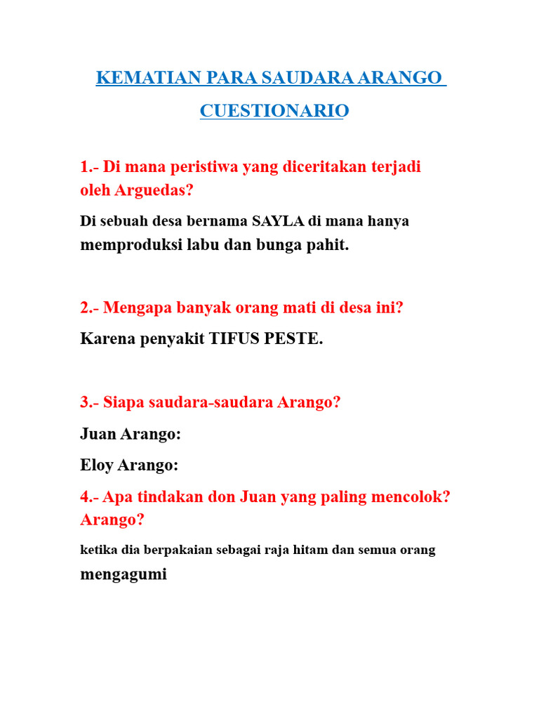 Kematian Saudara Arango di Sayla | PDF