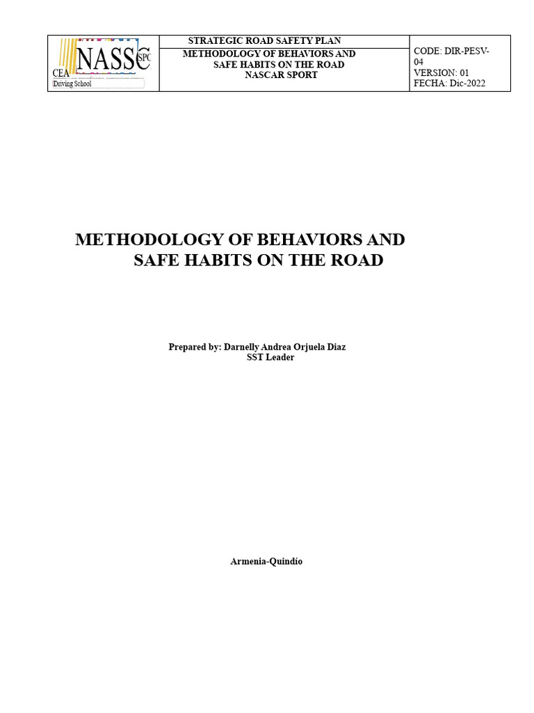 Road Safety Behavior Methodology Guide | PDF | Road Traffic Safety ...