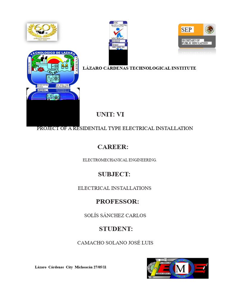 Residential Electrical Installation Project | PDF | Electrical Wiring ...