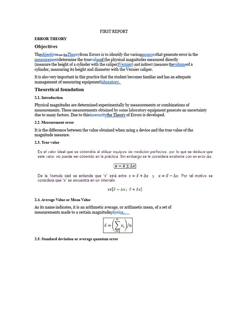 Conclusions of Error Theory | PDF | Measurement | Observational Error