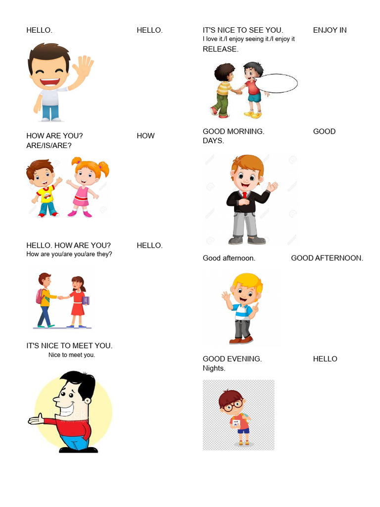 Common Greetings and Responses Guide | PDF