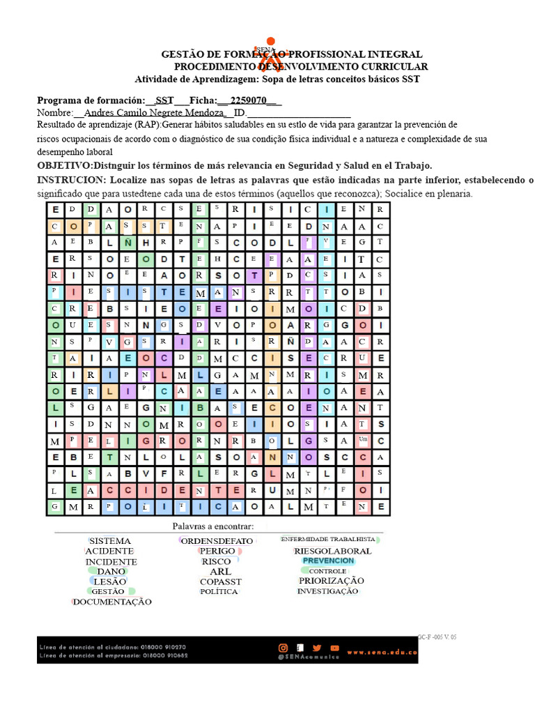 Sopa de Letras Saúde | PDF