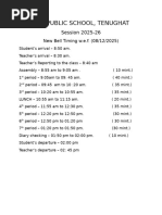 2025-2026 School Bell Timings | PDF