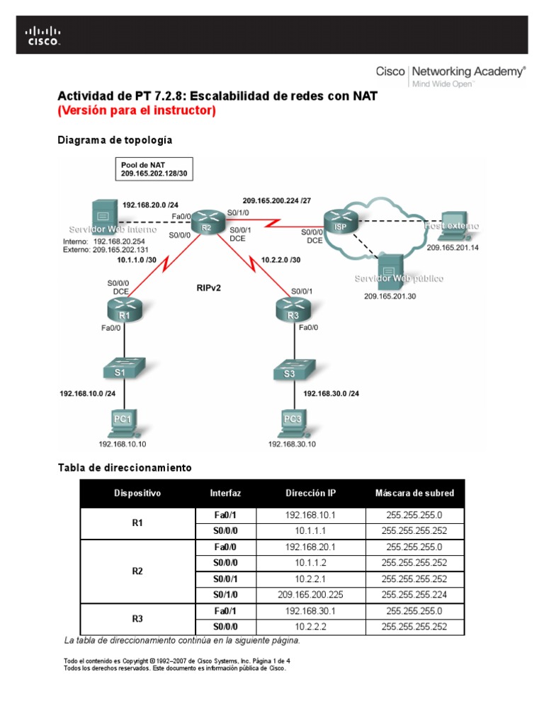 EWAN PTAct 7 2 8-Instructor | PDF | Dirección IP | ciberespacio