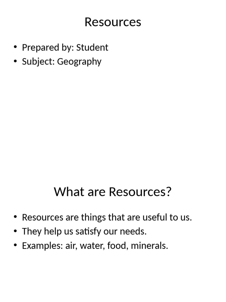 Resources Presentation Class | PDF