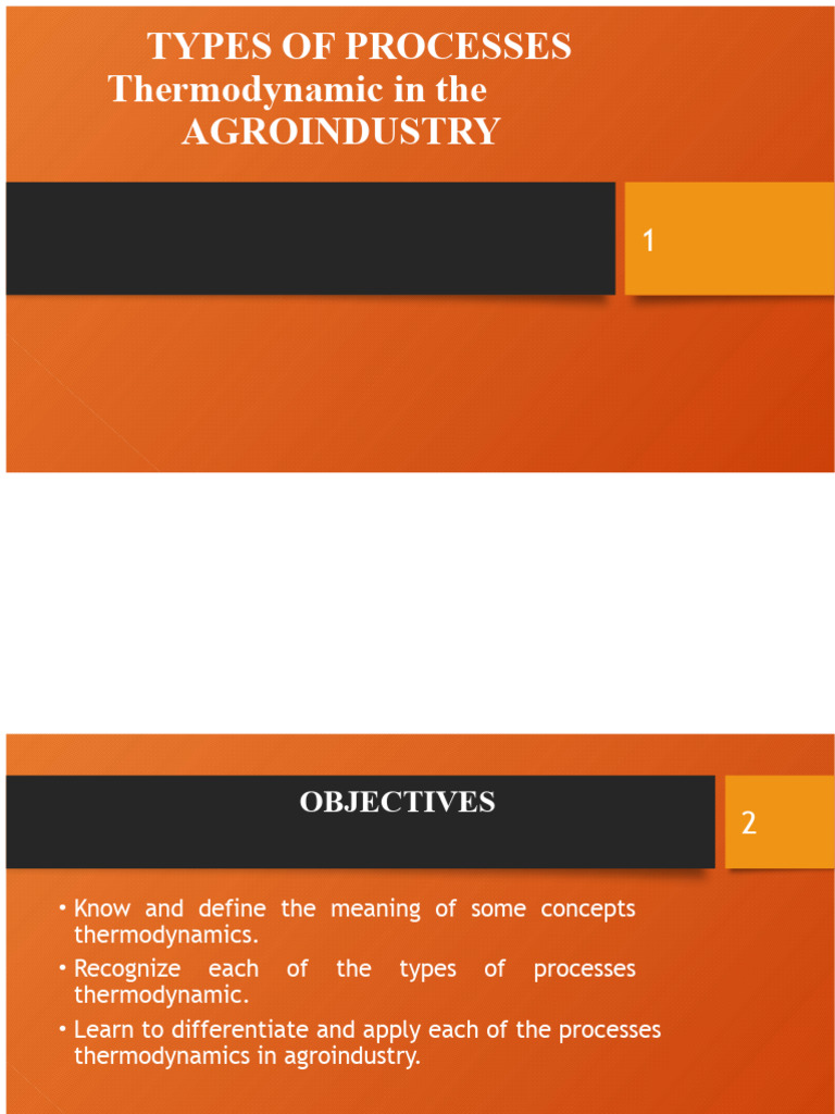 Types of Thermodynamic Processes in Agroindustry | PDF | Heat ...