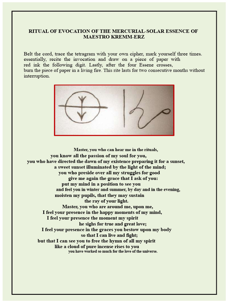 Ritual of Evocation of | PDF