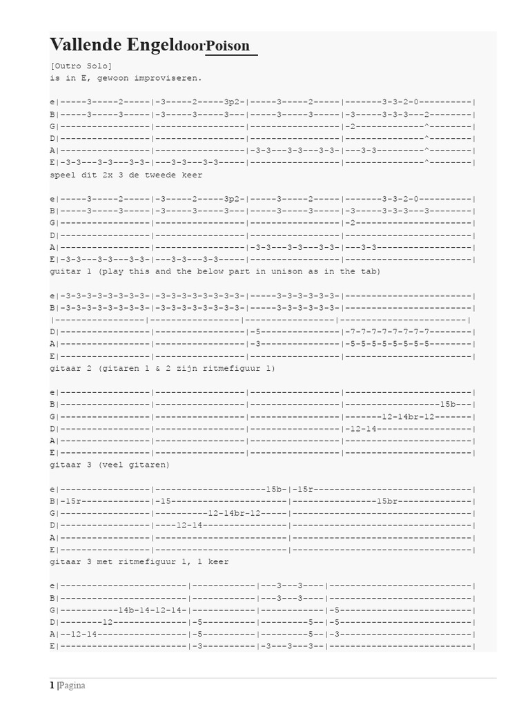 Poison - Vallen Engel - Tab | PDF