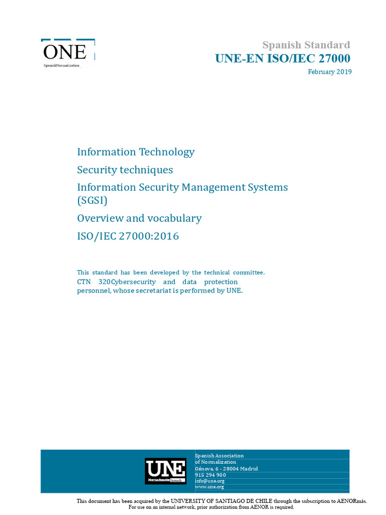ISO/IEC 27000:2016 Overview in Spanish | PDF | Risk | Information Security