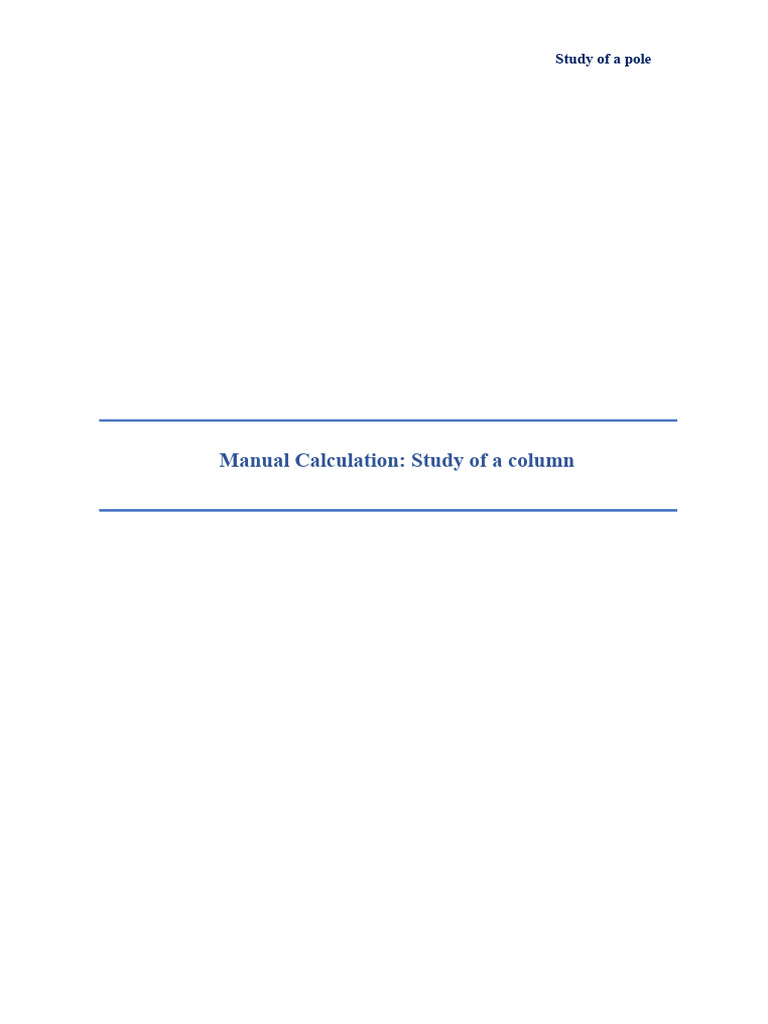 Manual Calculation of A Pole | PDF | Buckling | Column