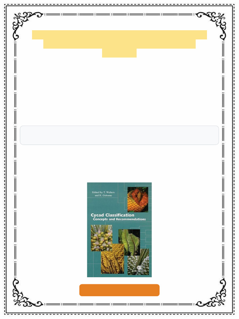 Cycad Classification First Edition Terrence Walters ebook essentials ...