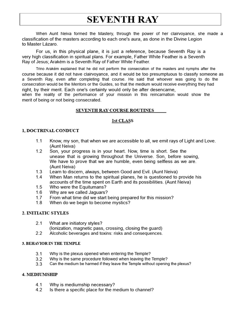 Seventh Ray Spiritual Course Overview | PDF | Jesus | Spirituality