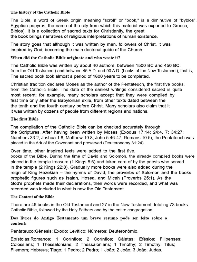 History of the Catholic Bible Explained | PDF | Bible | Jesus