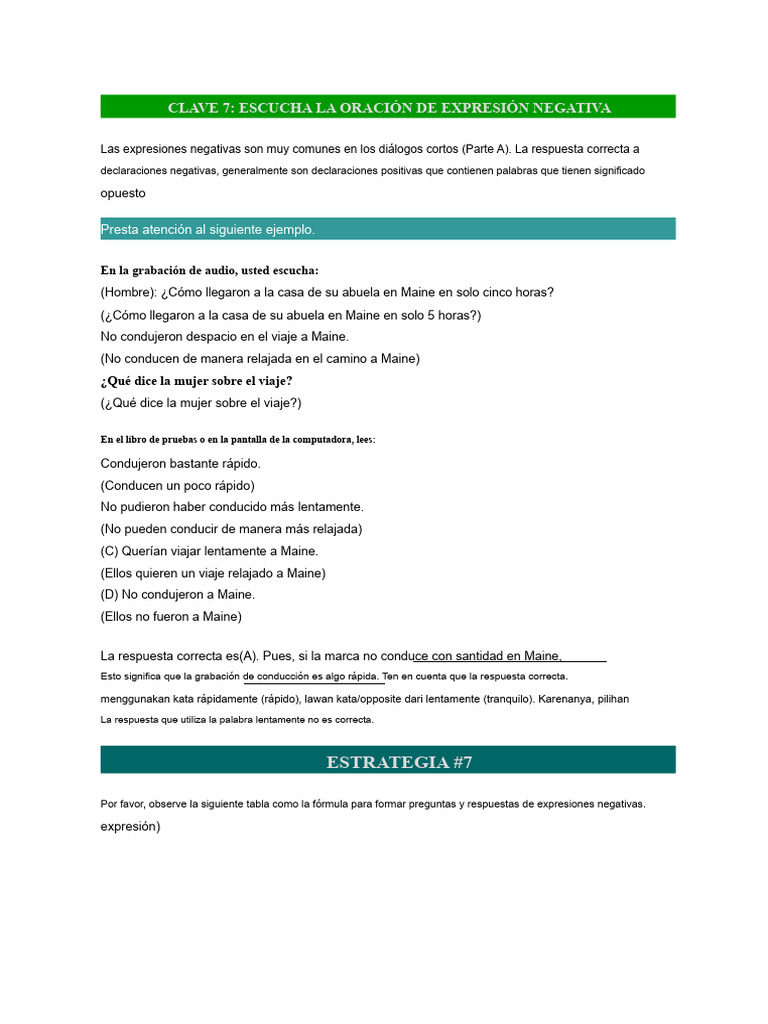 Estrategias para Responder Negaciones | PDF