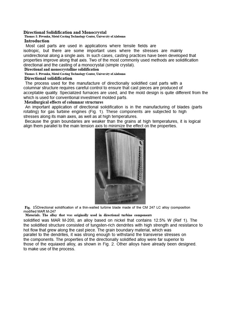 Directional and Monocrystalline Solidification | PDF | Extrusion ...