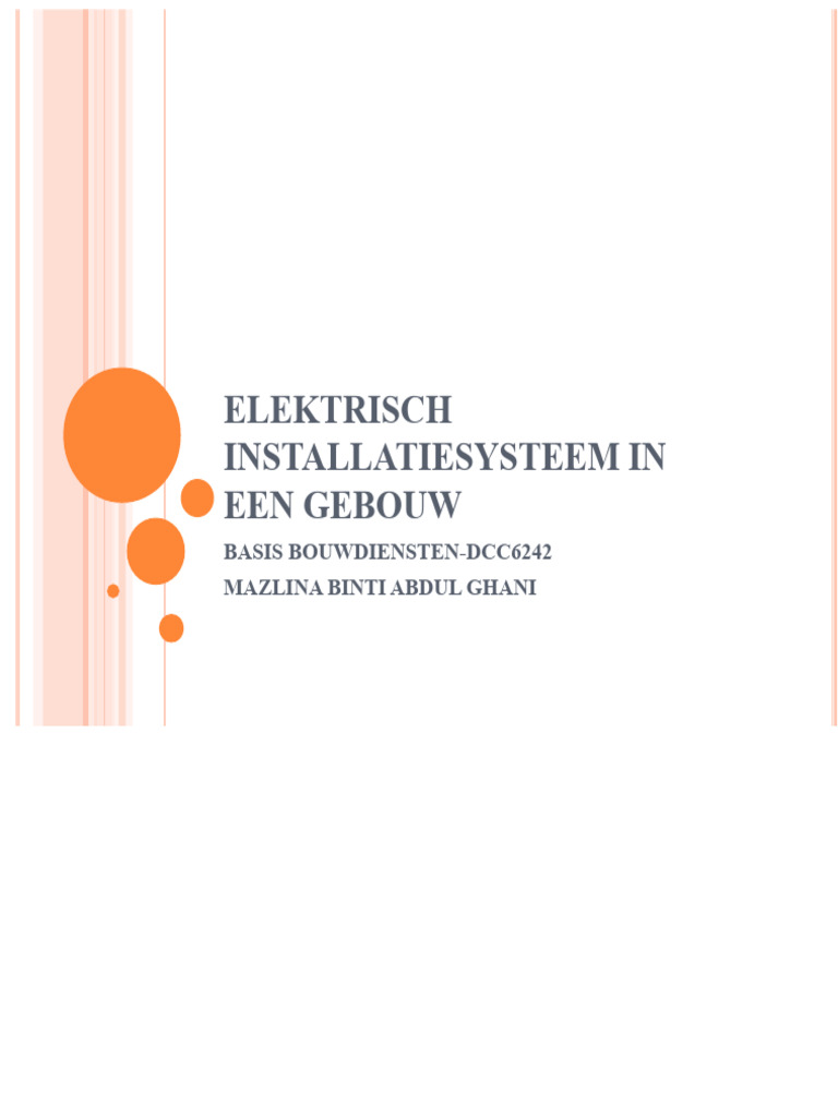 Elektrische Installatie Systeem in Een Gebouw | PDF