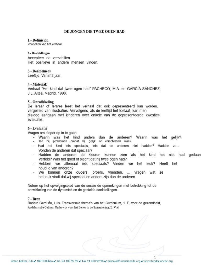 Het Kind Dat Twee Ogen Had | PDF