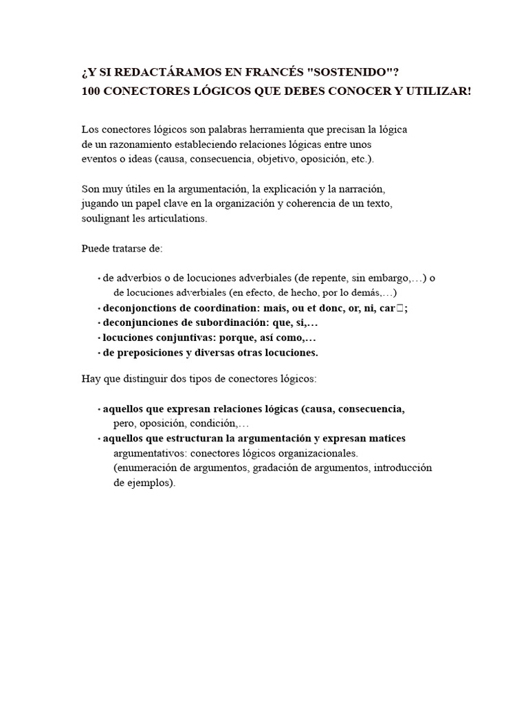 100 Conectores Lógicos Esenciales | PDF