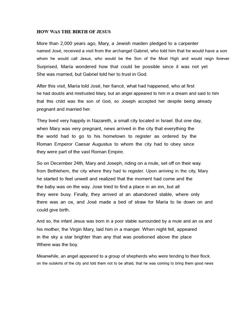 How Was The Birth of Jesus | PDF | Saint Joseph | Nativity Of Jesus
