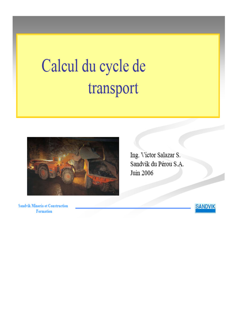 Méthode de calcul du cycle de transport | PDF