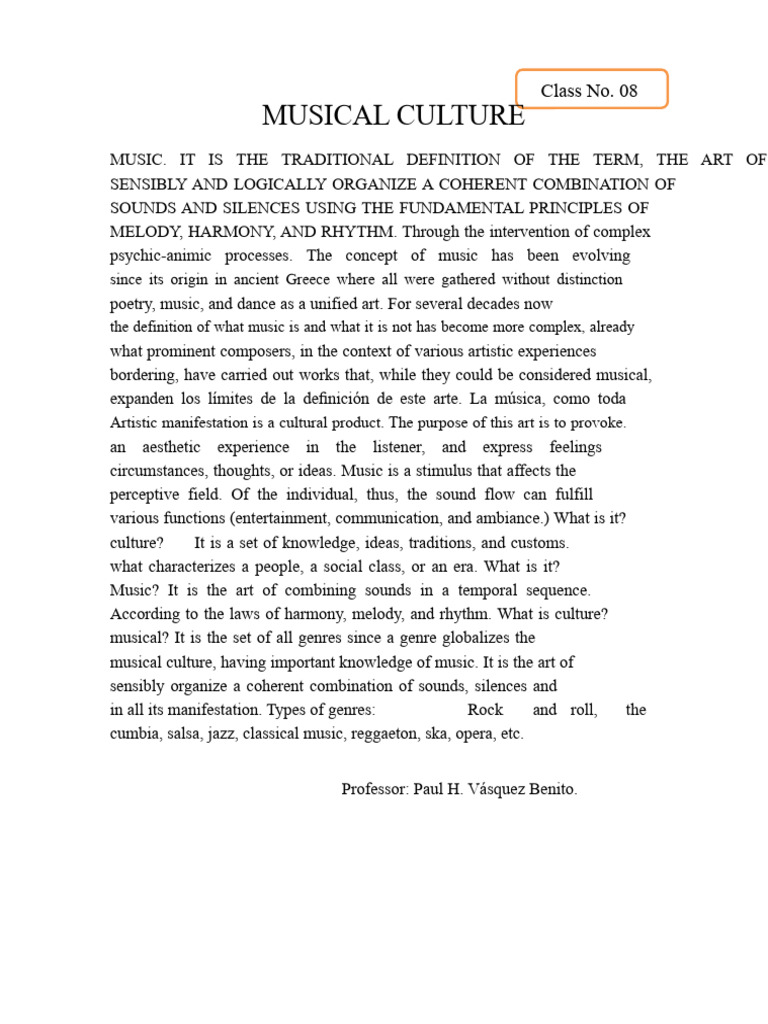 Musical Culture | PDF