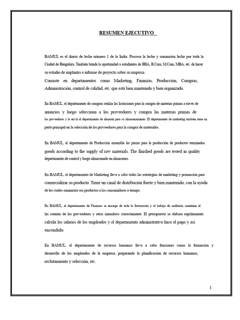 Estructura y Funcionamiento de BAMUL | PDF | Productos lácteos ...