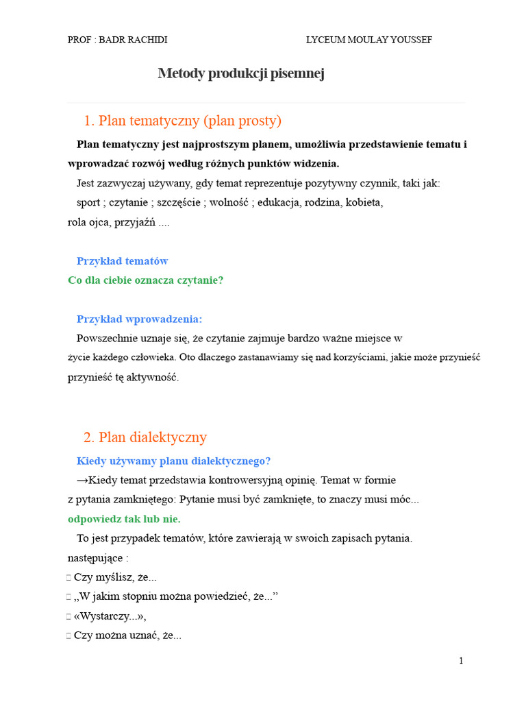 Metody Pisania | PDF