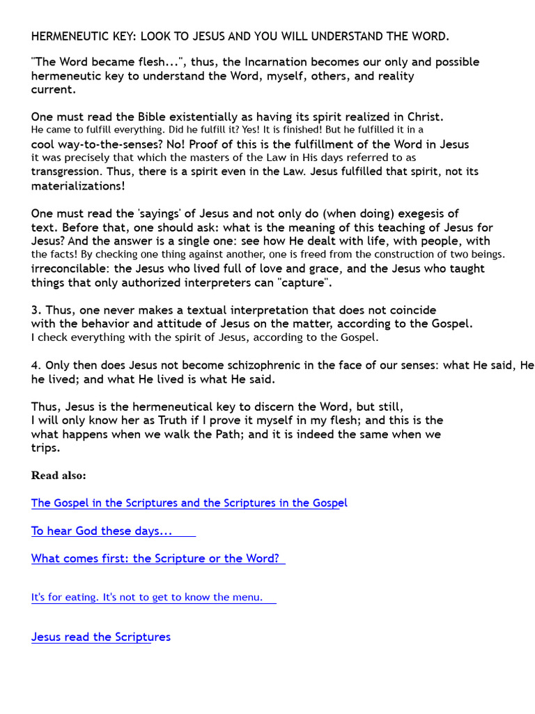 Caio Fabio - JESUS THE HERMENEUTIC KEY That Interprets All Scripture ...