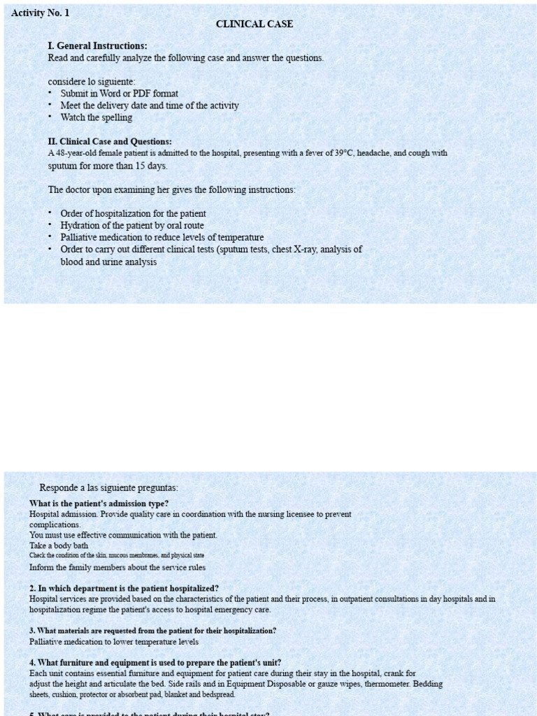 Presentation 1 Clinical Case 1 | PDF | Hospital | Patient