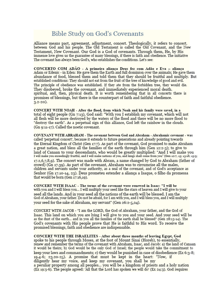 Understanding God's Covenants in the Bible | PDF | Covenant (Biblical ...