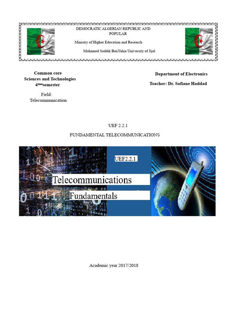 Fundamental Telecommunications Course Outline | PDF | Telegraphy | Radio