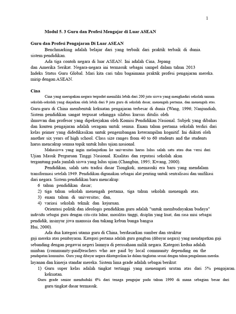 Modul-5.3-Guru dan Profesi Mengajar- Di Luar ASEAN (1) | PDF