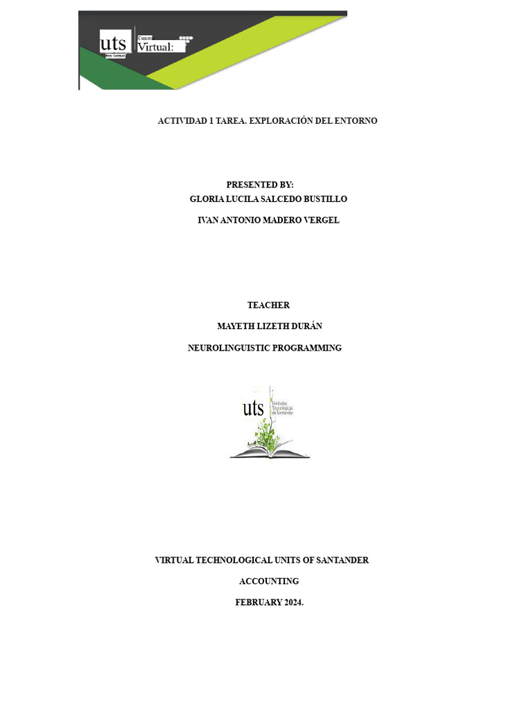 Activity 1 Task. Exploration of Neurolinguistic Environment | PDF ...