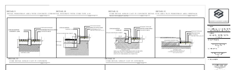 Concrete Curb and Pavement Details | PDF | Sidewalk | Concrete