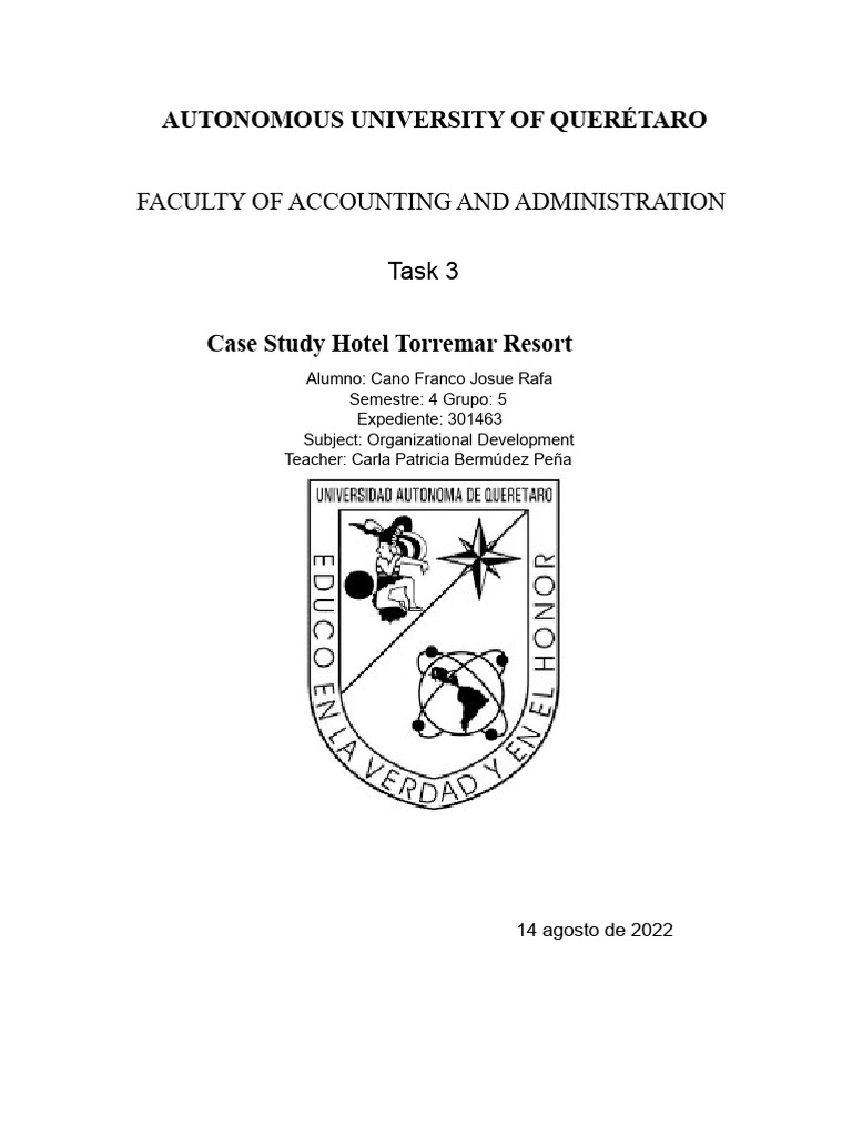 Task 3 Case Study Hotel Torremar | PDF | Hotel | Business