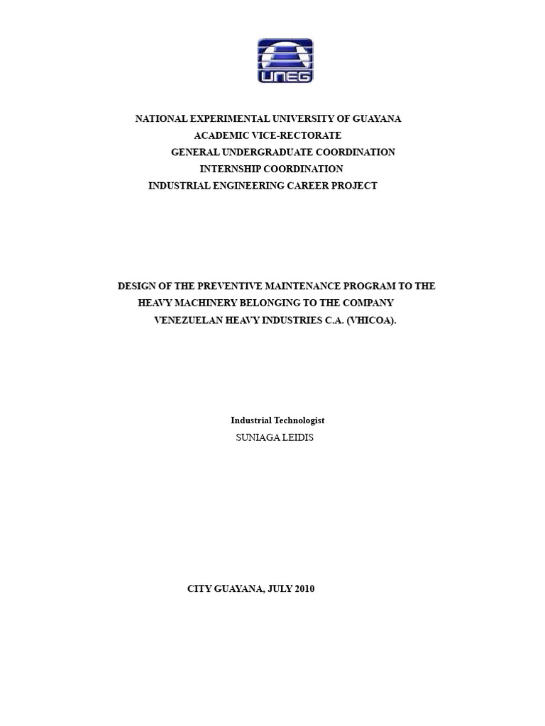 THESIS DESIGN OF MAINTENANCE PROGRAM PRE UNEG.pdf | PDF