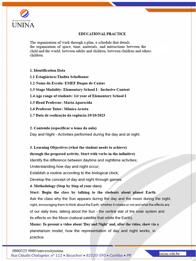 Lesson Plan Day and Night | PDF | Moon | Outer Space