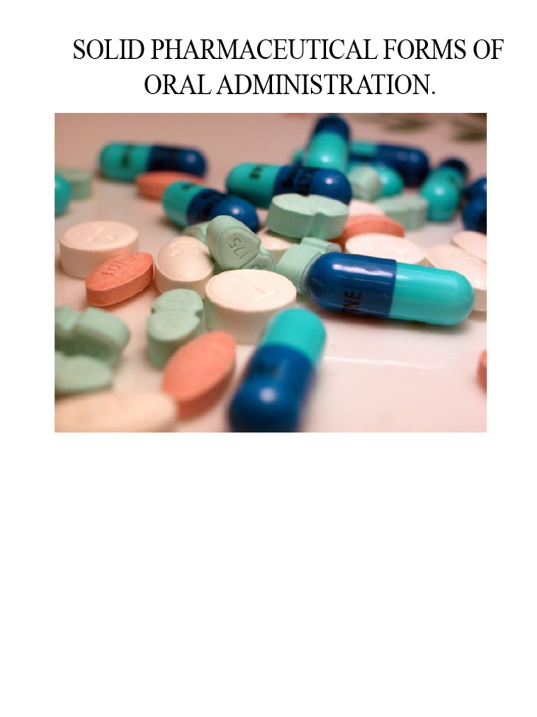 Solid Oral Dosage Forms Overview | PDF | Tablet (Pharmacy ...