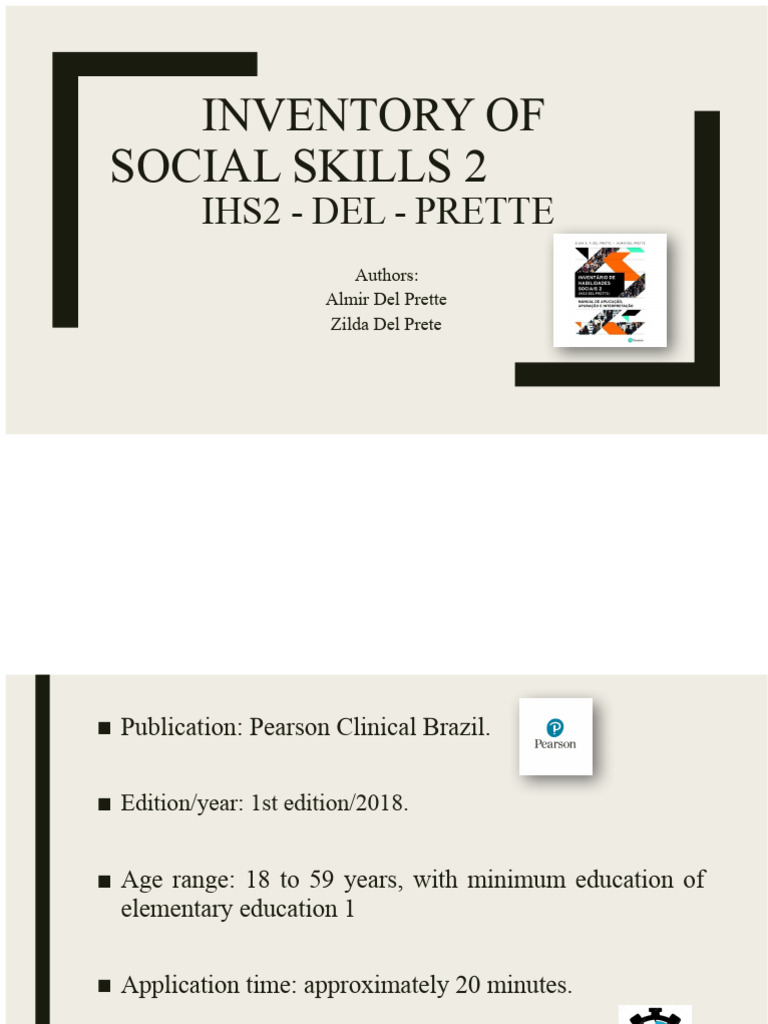Social Skills Inventory for Adults | PDF | Percentile | Social Skills