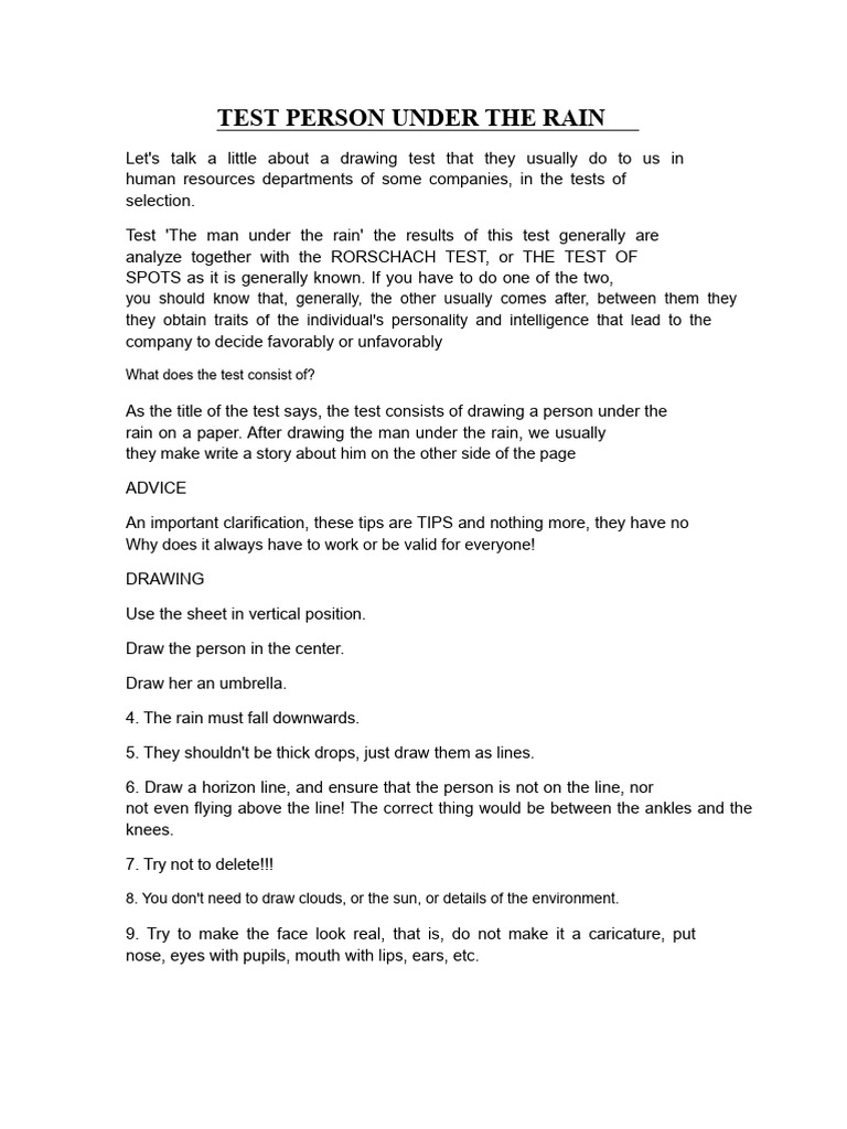 Test Person Under the Rain | PDF | Job Interview