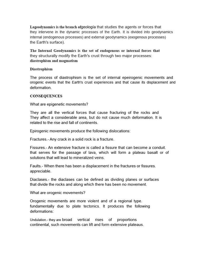 Understanding Geodynamics and Earth's Processes | PDF | Rock (Geology ...