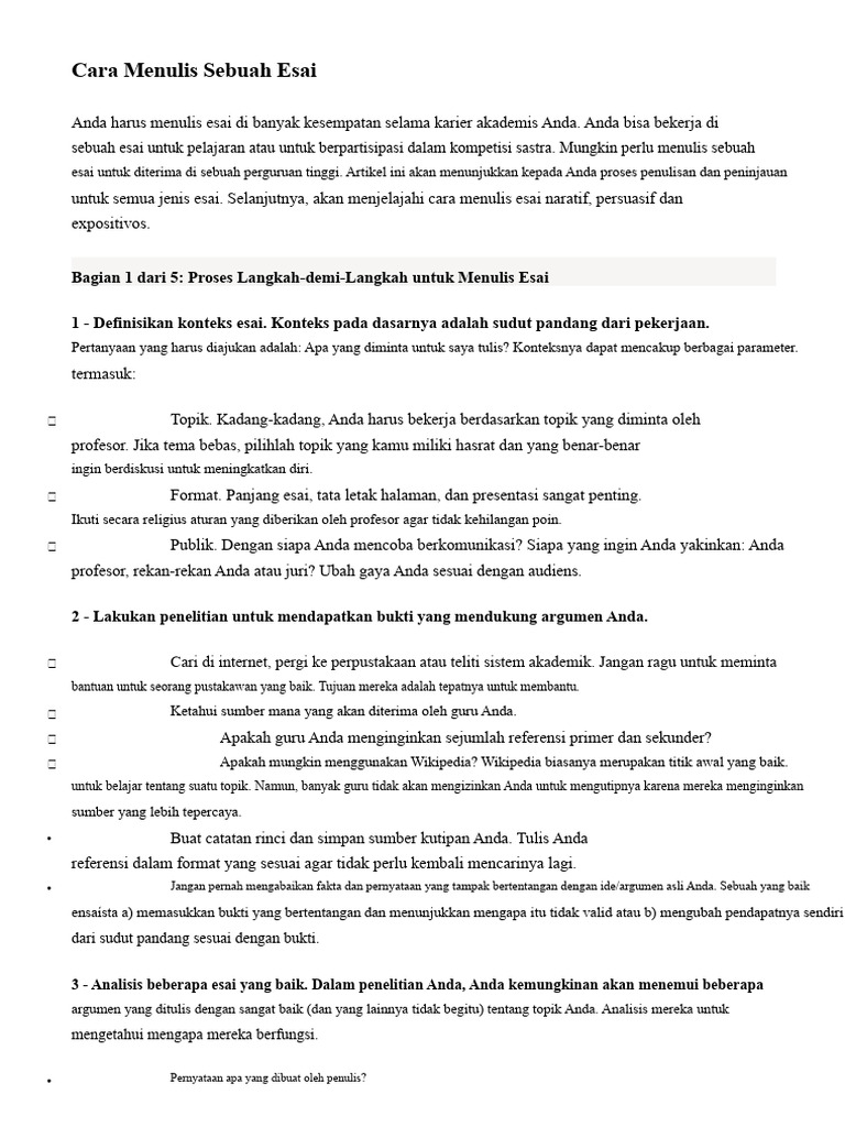 Panduan Lengkap Menulis Esai Efektif | PDF