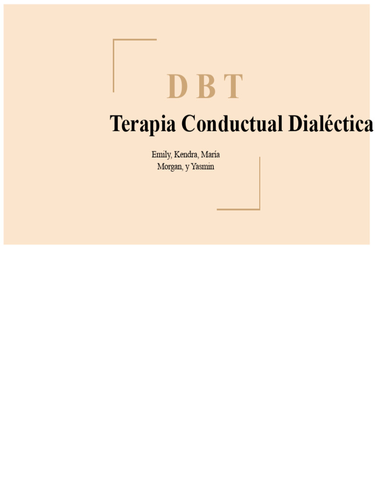 Introducción a la Terapia DBT | PDF | Terapia dialéctica conductual ...
