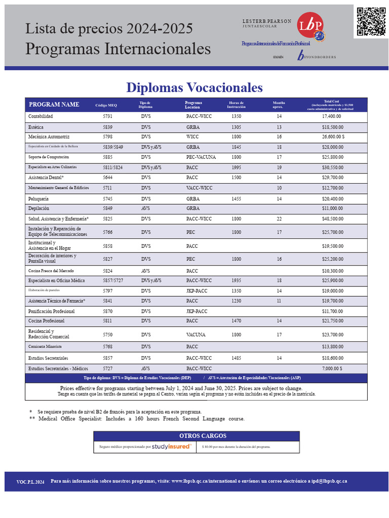 Lista de Precios Programas 2024-2025 | PDF | Programas sociales ...