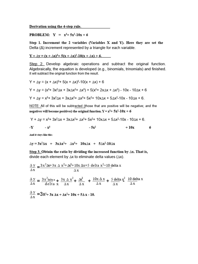 4-Step Rule For Deriving. | PDF