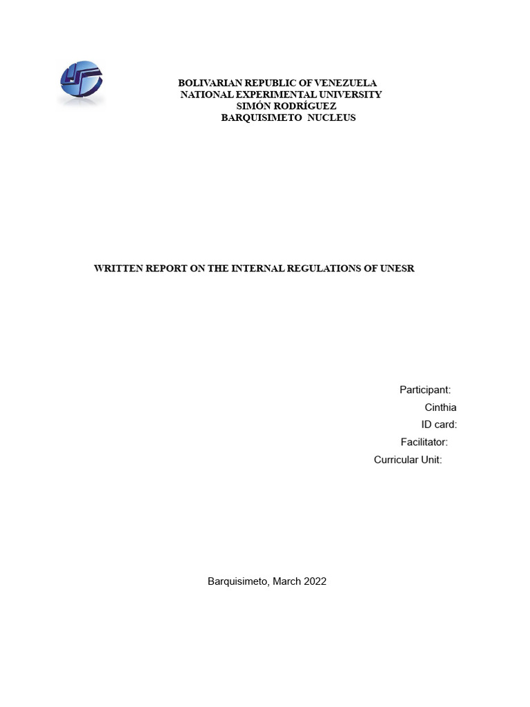 Internal Regulations of Unesr | PDF