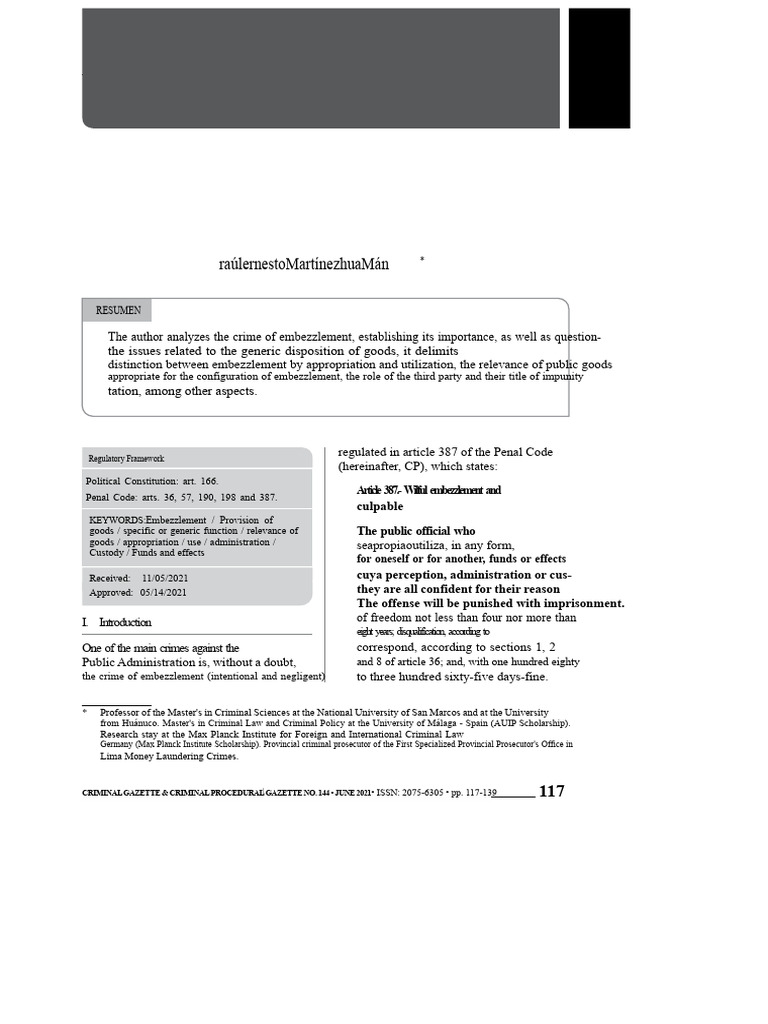 Embezzlement Analysis Under Penal Code | PDF | Crimes | Crime & Violence